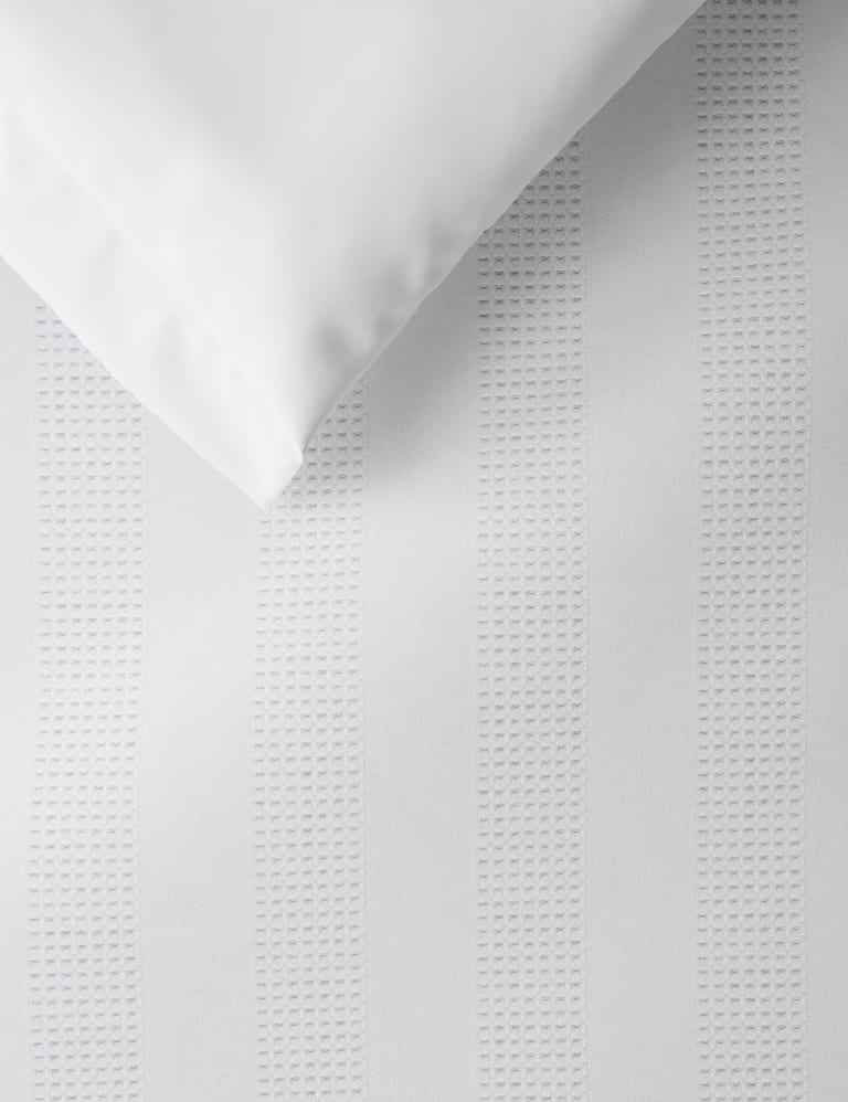 Pure Cotton Striped Waffle Bedding Set | M&S Collection | M&S