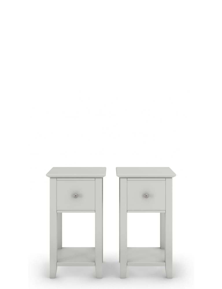 Set of 2 Hastings Grey Small Bedside Tables M S