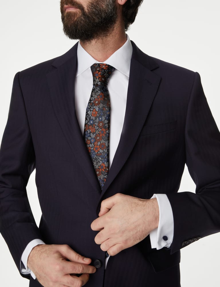 Regular Fit Herringbone Pure Wool Suit | M&S