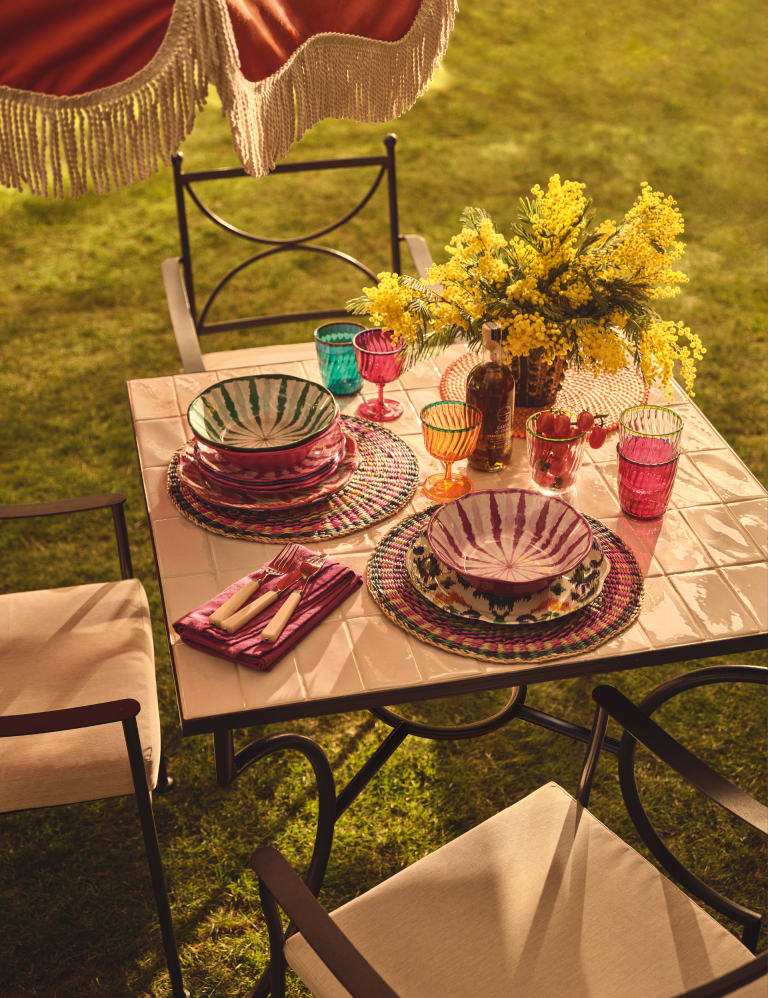 Set of 4 Ikat Brights Picnic Dinner Plates | M&S Collection | M&S