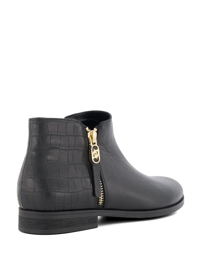 Leather Croc Flat Ankle Boots | Dune London | M&S