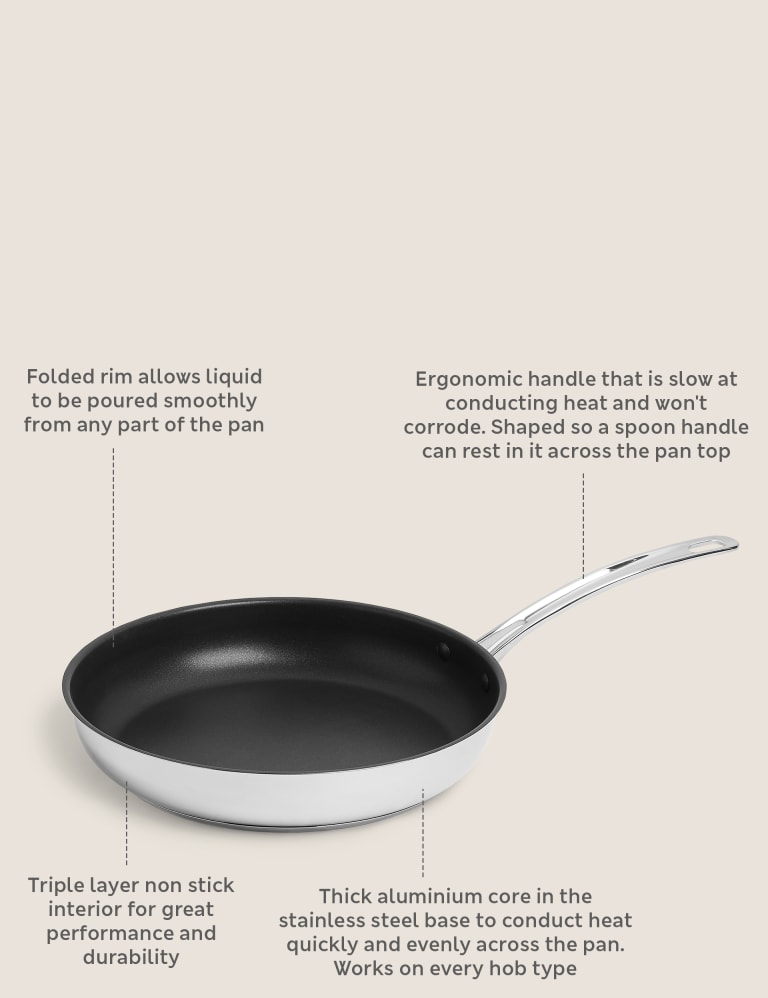 Stainless Steel 28cm Large Frying Pan | M&S Collection | M&S