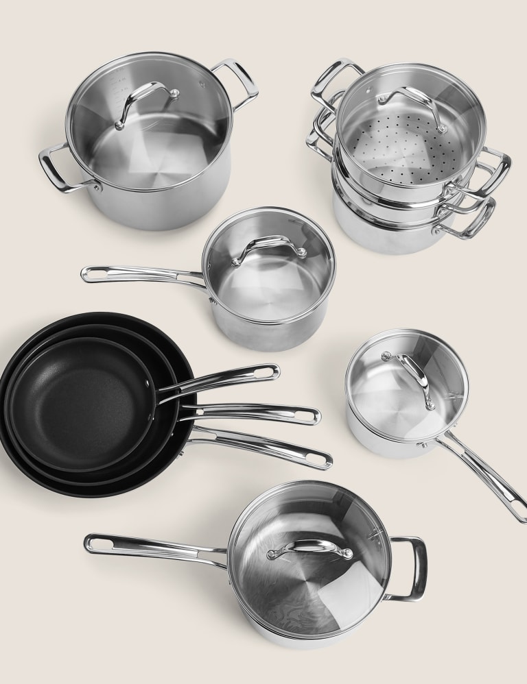 Stainless Steel 24cm Medium Stock Pot | M&S Collection | M&S