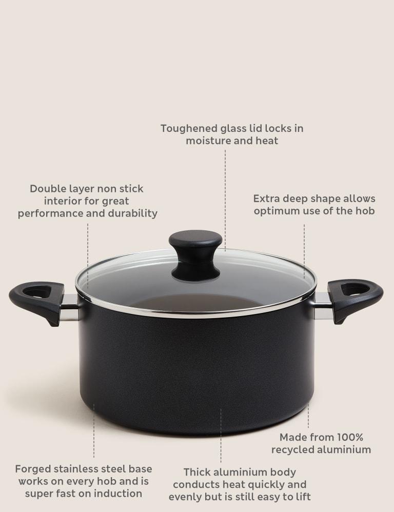 Aluminium 24cm Medium Non-Stick Stock Pot | M&S Collection | M&S