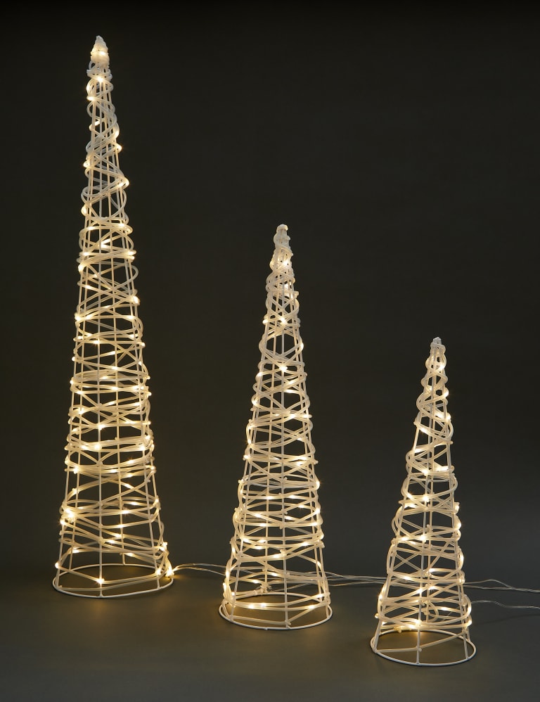 3 Pack Outdoor Cone Christmas Trees | M&S IE