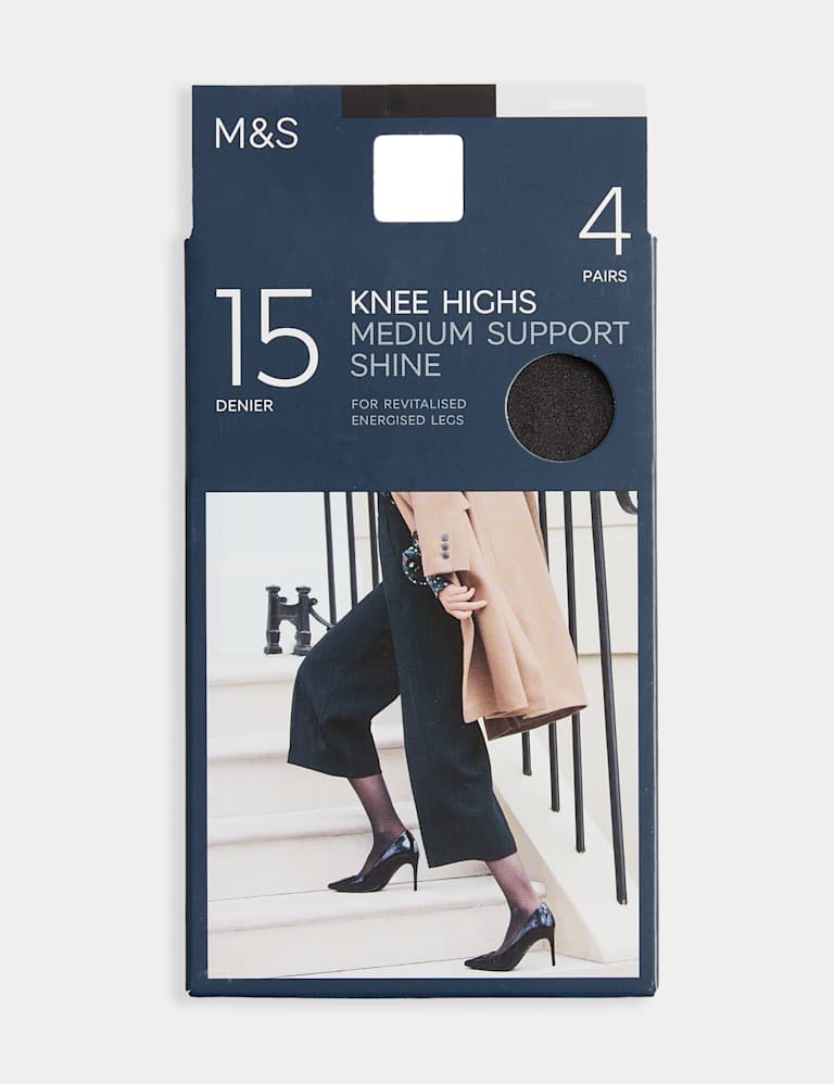 4pk 15 Denier Medium Support Knee Highs | M&S Collection | M&S