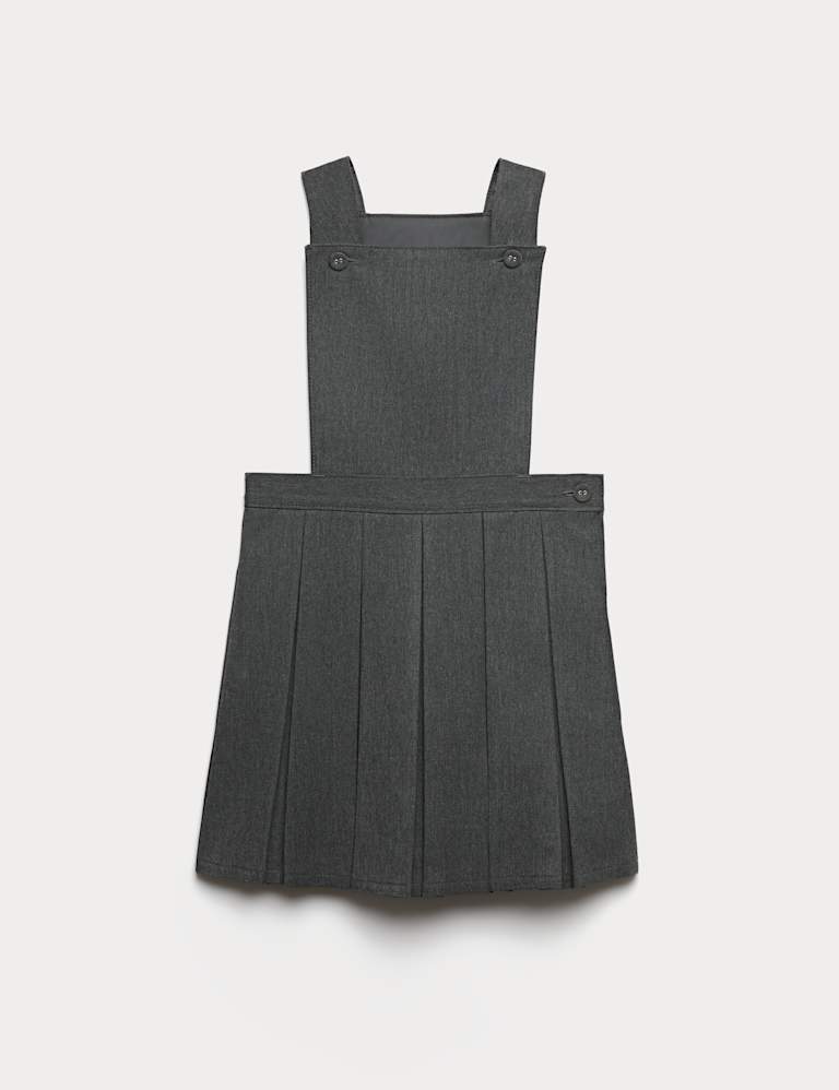Girls' Pleated Bib School Pinafore (2-12 Yrs) | M&S Collection | M&S IE