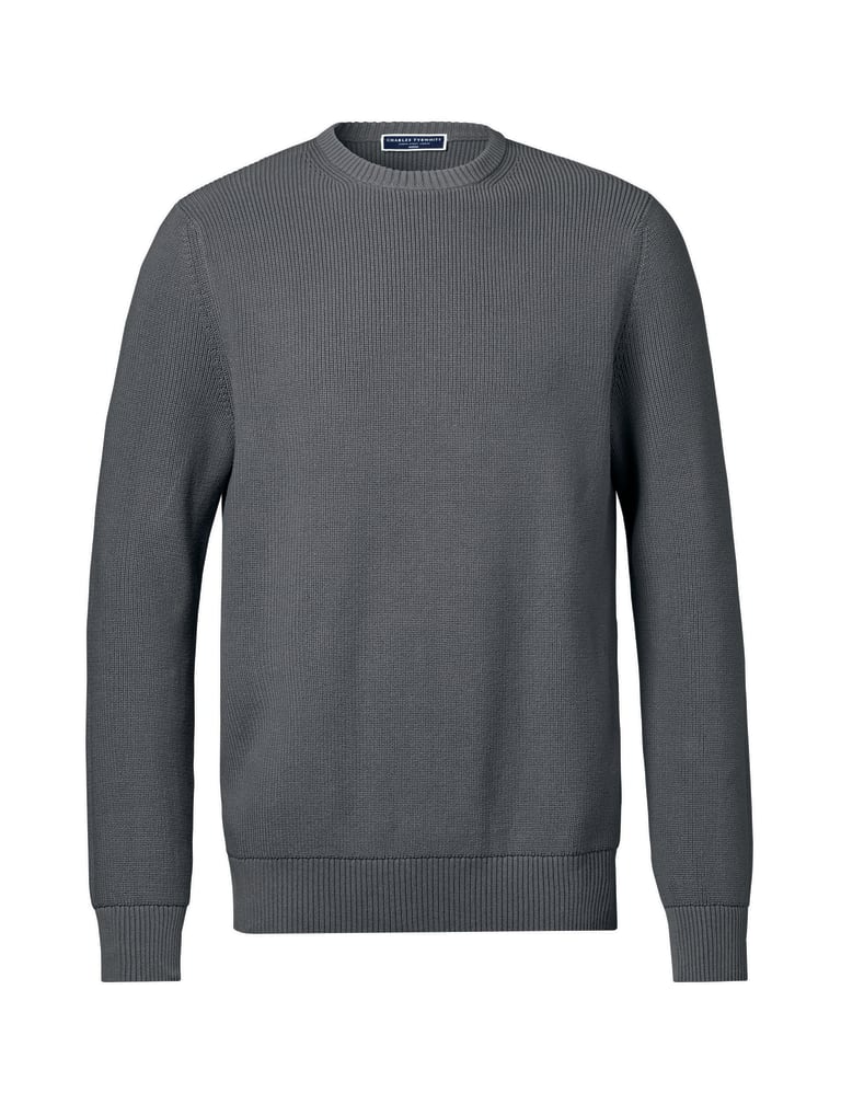 Pure Cotton Ribbed Crew Neck Jumper | Charles Tyrwhitt | M&S