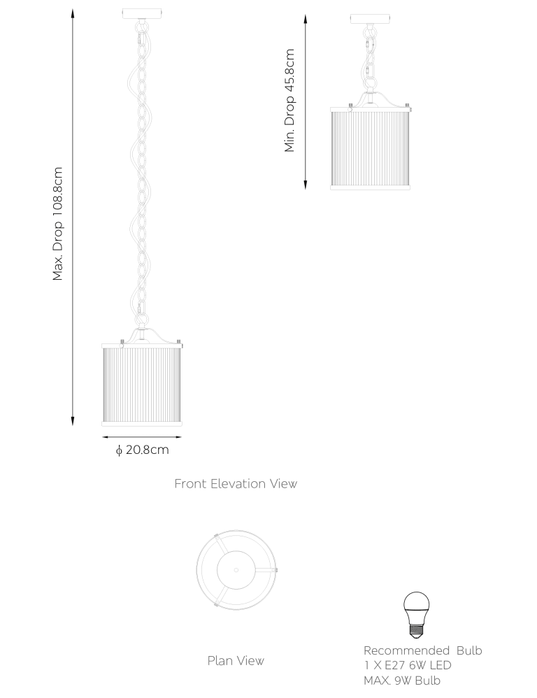 Monroe Lantern Pendant | M&S Collection | M&S